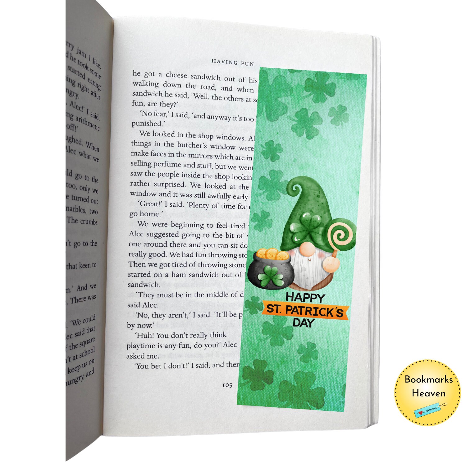 St. Patrick's Day Bookmarks Printable, Shamrock Bookmarks Digital ...