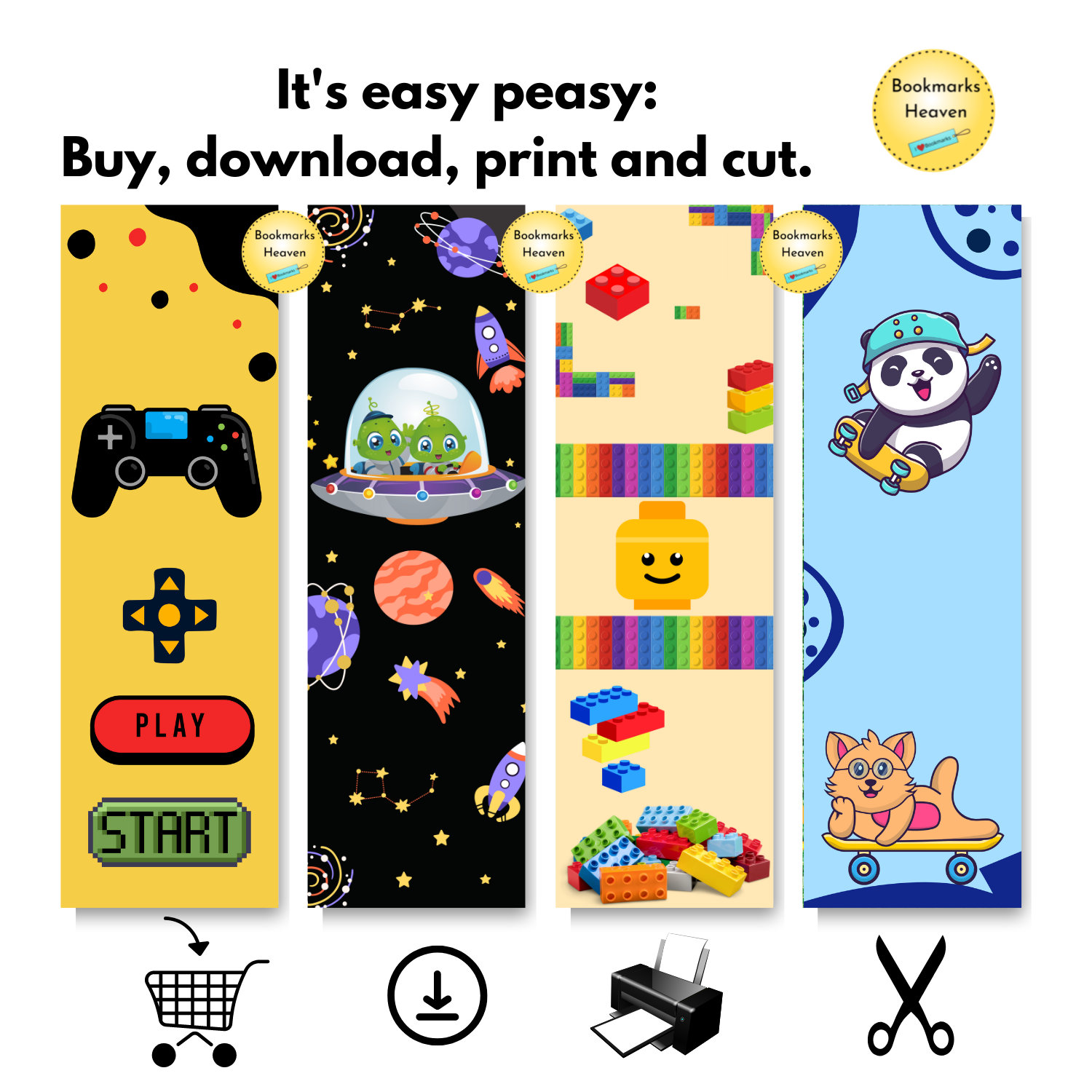 Gamer Bookmark Printable Bookish Gifts for Kids Kids - Etsy