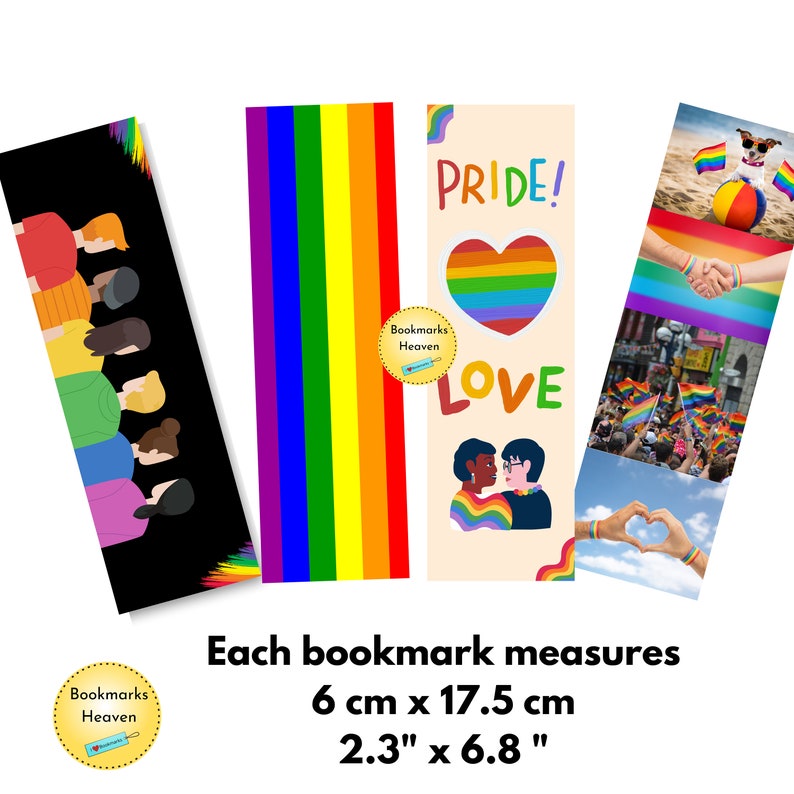 Printable Pride Bookmarks Template, LGBTQ Digital Bookmark Template ...