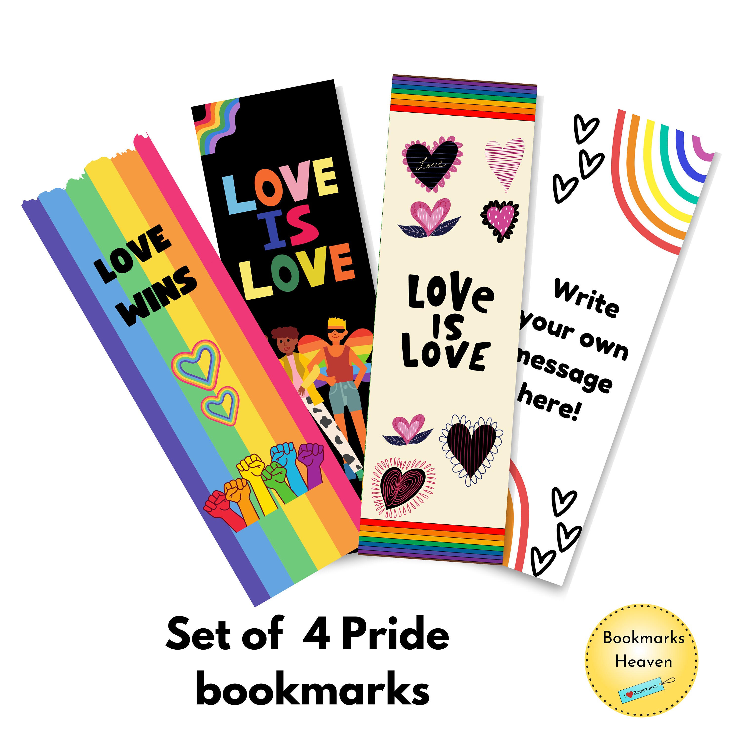 Pride Bookmarks Printable, Love is Love Bookmark, Pride Gifts Printable ...