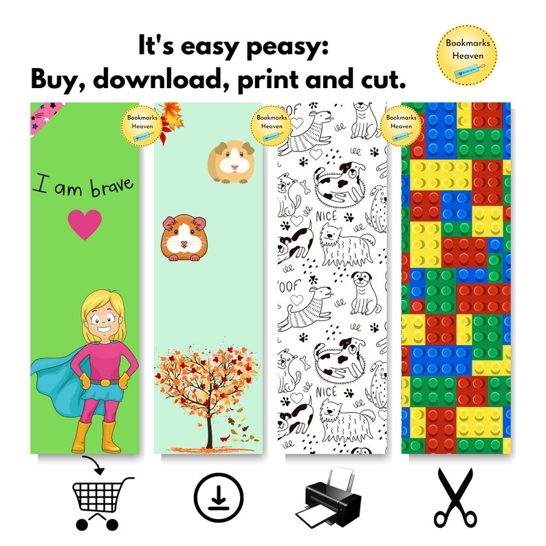 Printable Bookmarks for Kids Bundle, Classroom Digital Download ...