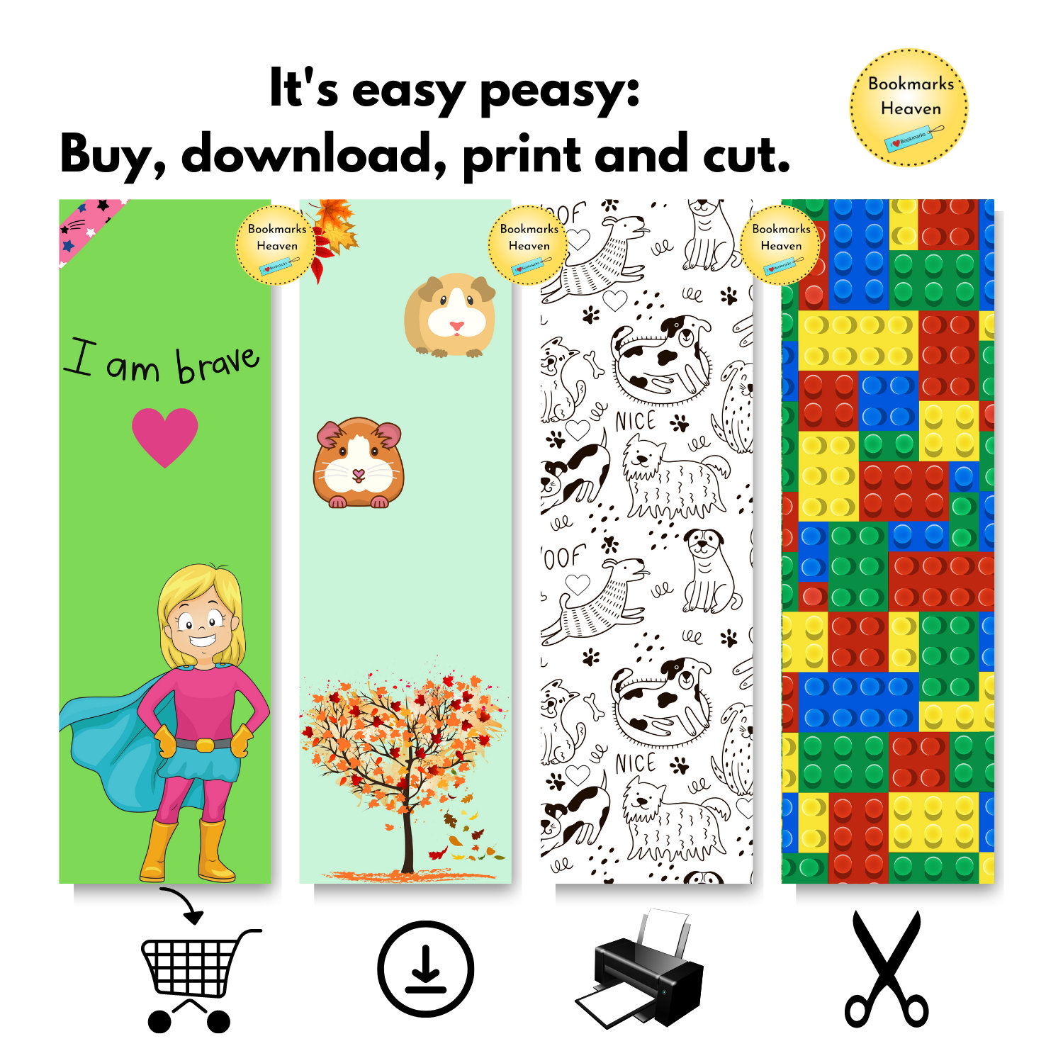 Printable Bookmarks for Kids Bundle, Classroom Digital Download ...