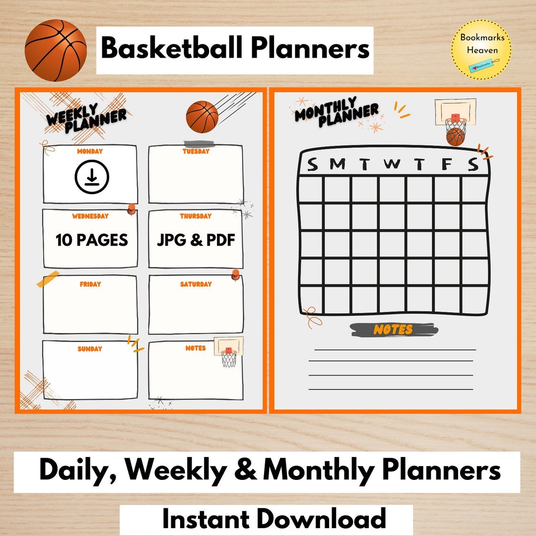 Basketball Planner for Kids, Sports Planner Printable, Basketball Gifts ...