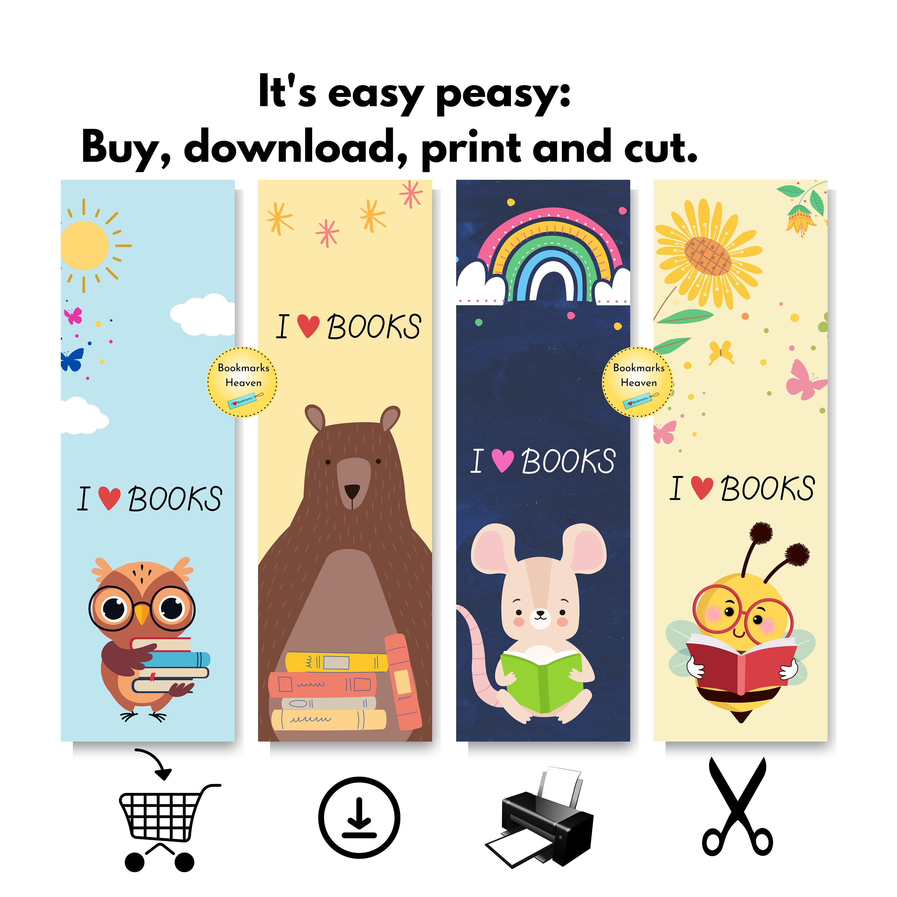 Printable Bookmarks for Kids, Back to School Bookmarks, Children ...