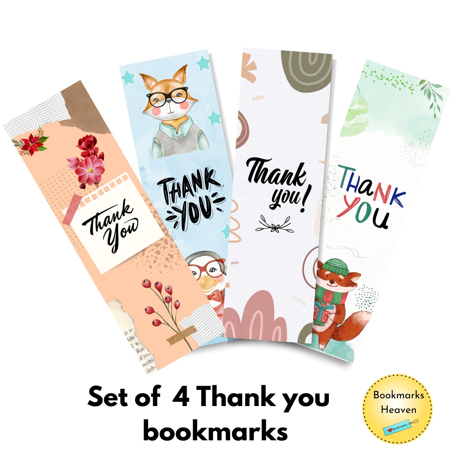 Thank You Bookmark Digital Download, Appreciation Gift Idea, Thank You ...