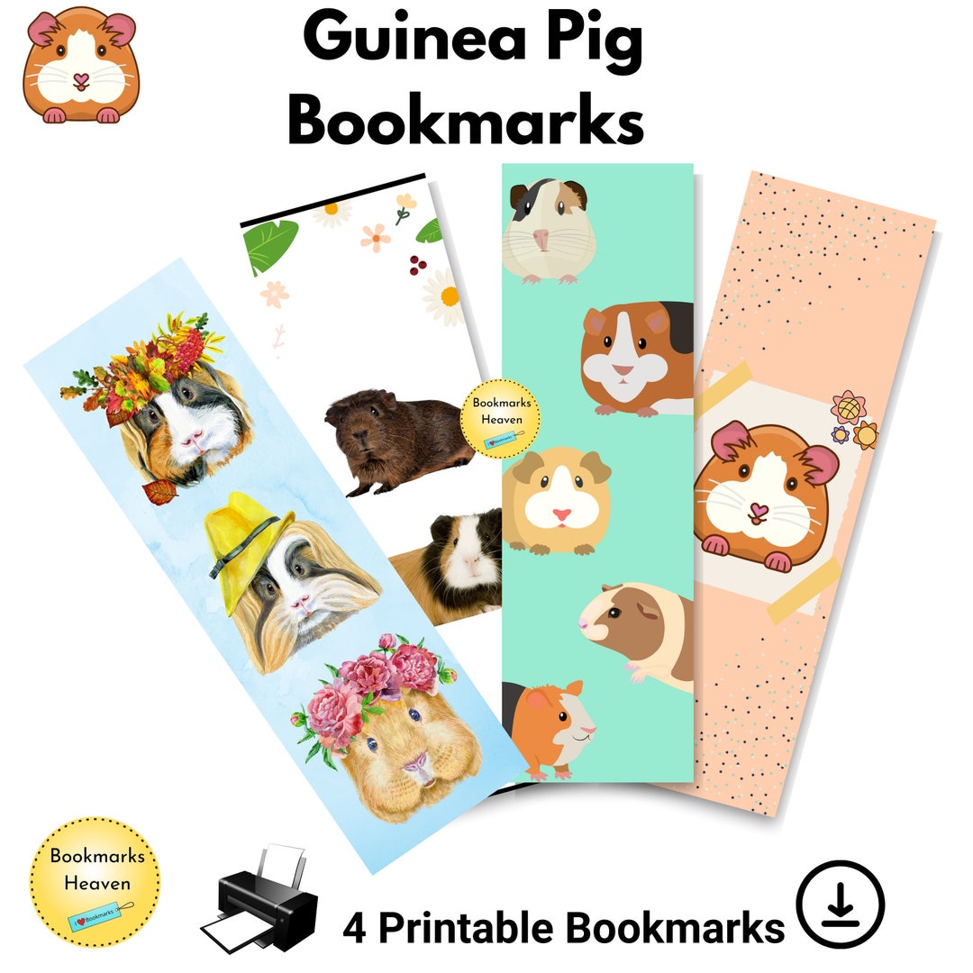 Guinea Pig Bookmark, Guinea Pig Gift, Guinea Pig Lover Gift, Digital ...