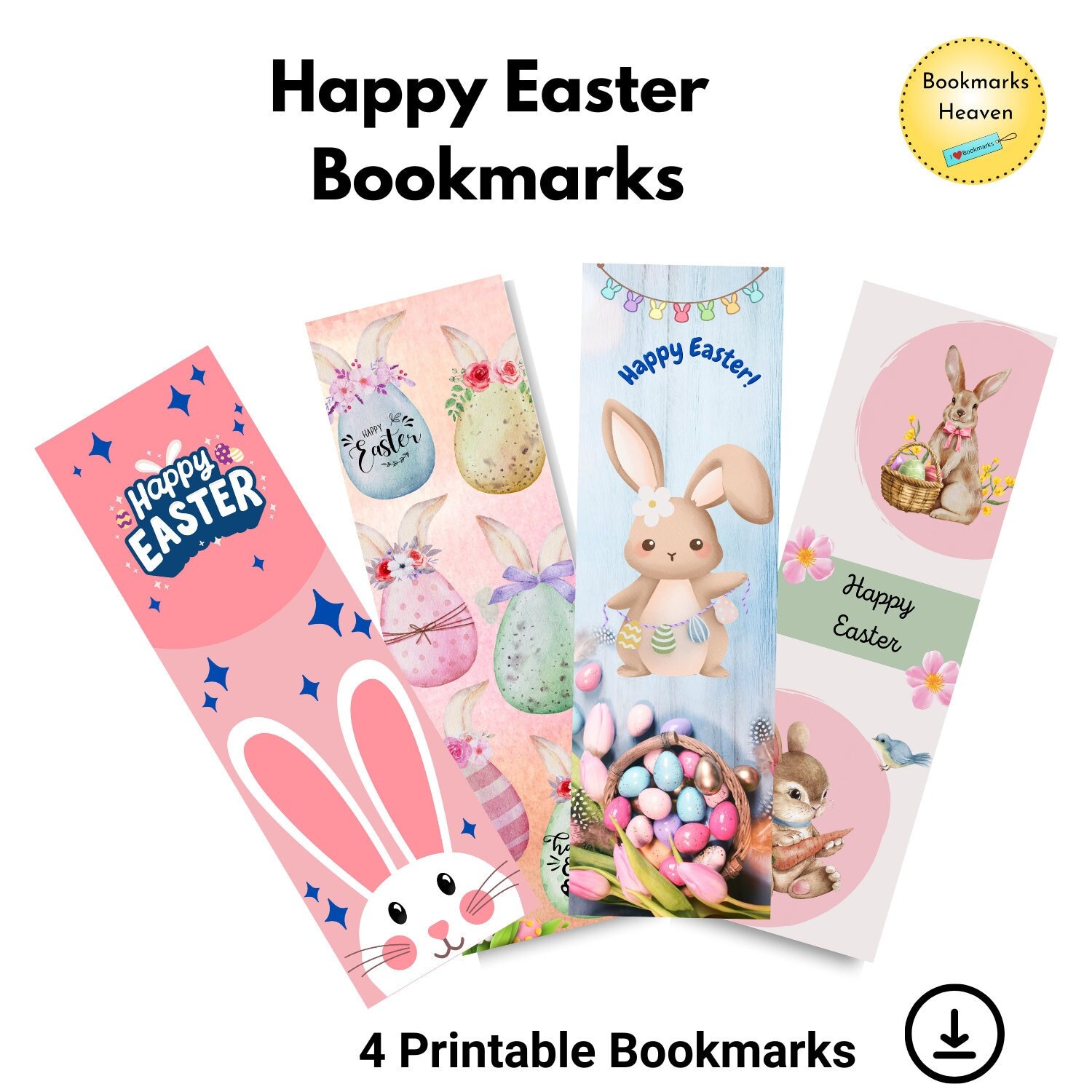Happy Easter Printable Bookmarks for Kids, Easter Bookmarks for Kids ...