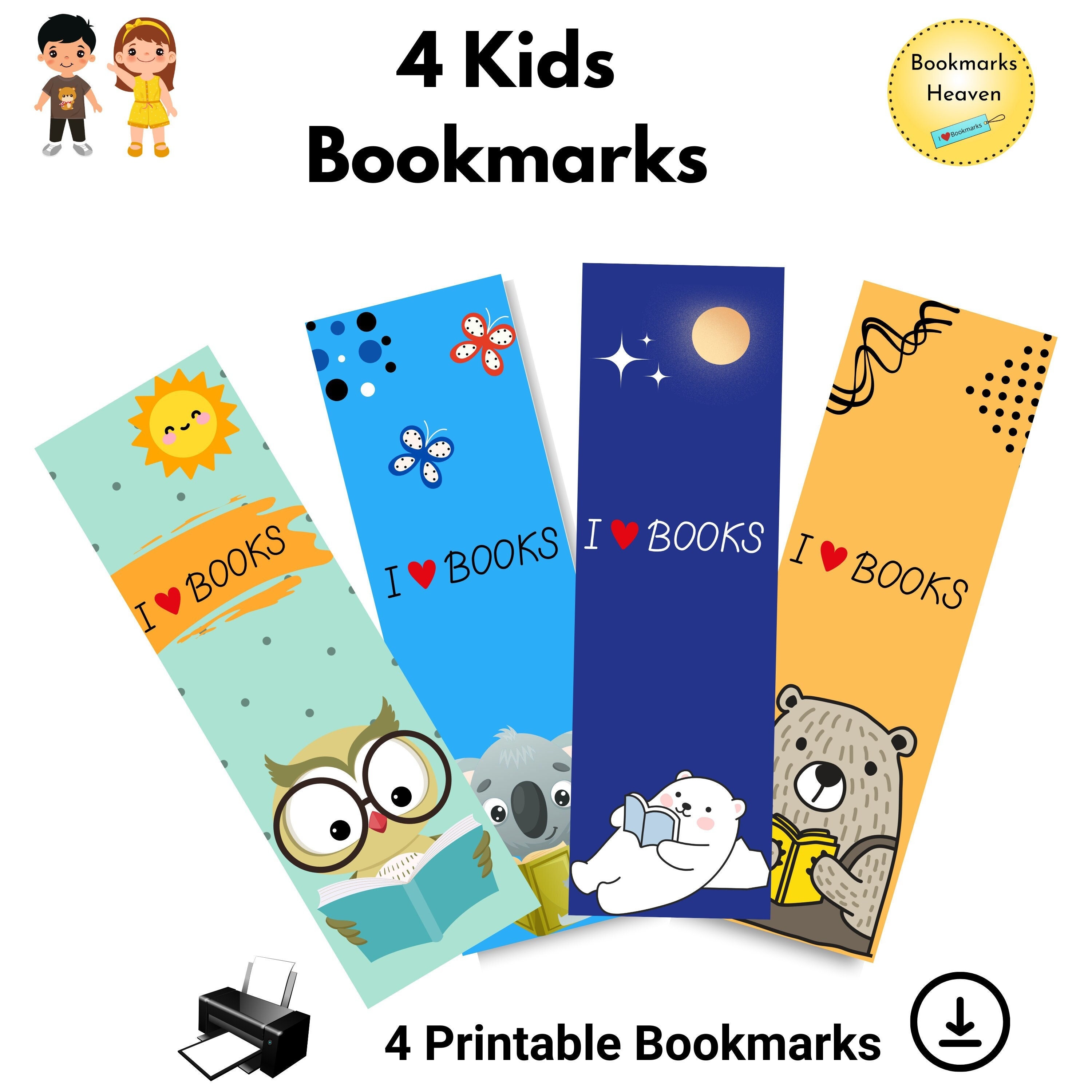 Back to School Bookmarks, Book Gifts for Kids, Kids Bookmarks Digital ...