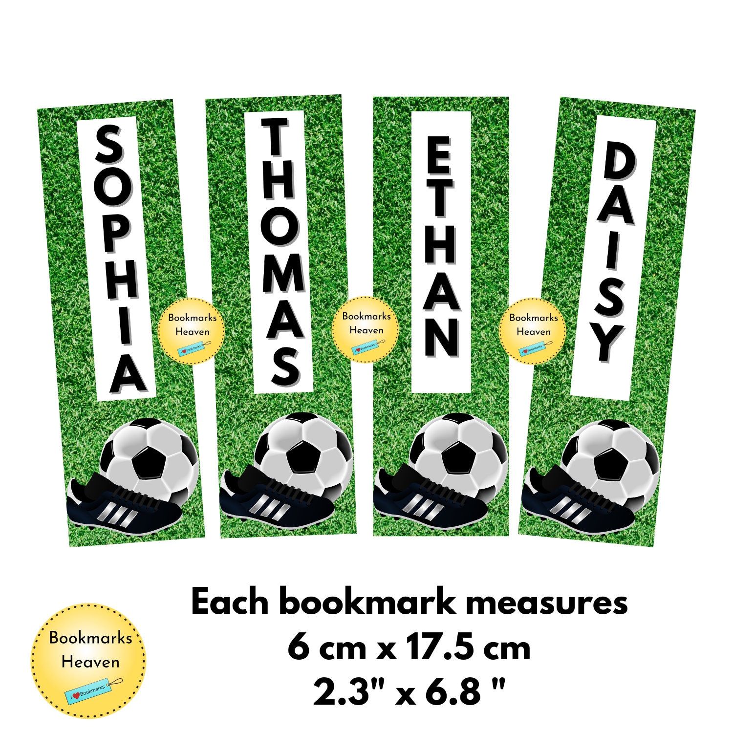 Personalized Soccer Bookmark Printable, Custom Bookmarks Digital ...