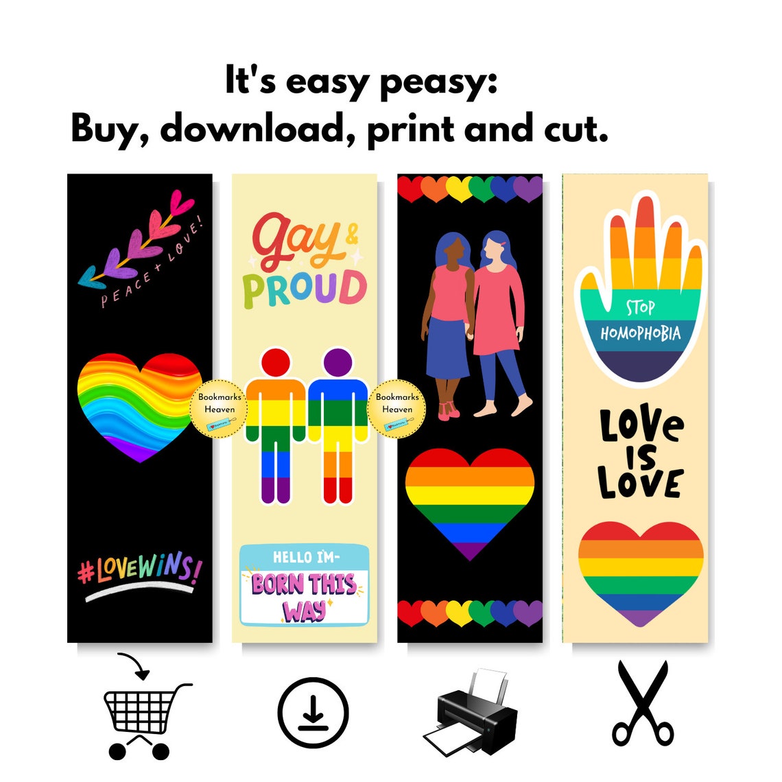 Pride for All Pride Bookmark, Printable Pride Bookmarks, LGBTQ ...