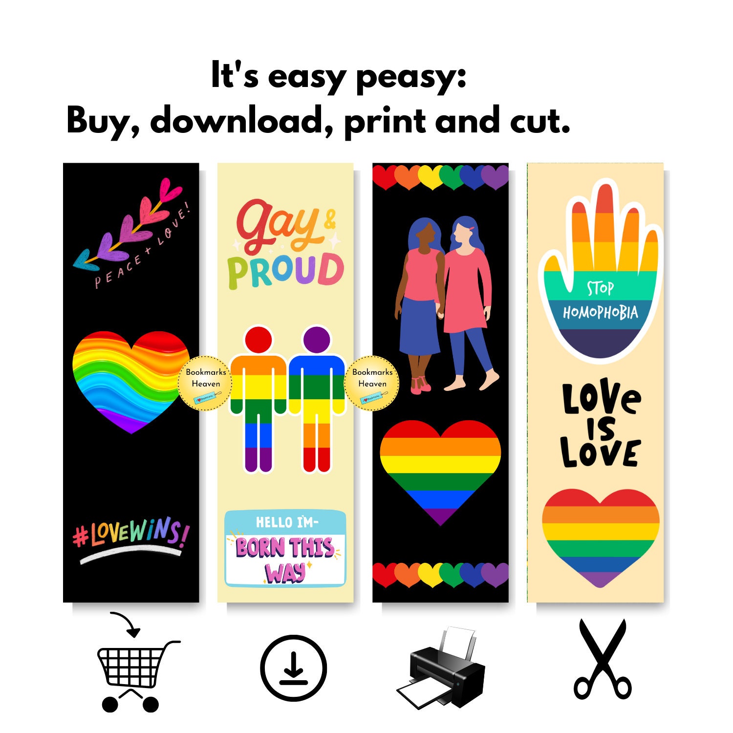 Pride for All Pride Bookmark, Printable Pride Bookmarks, LGBTQ ...