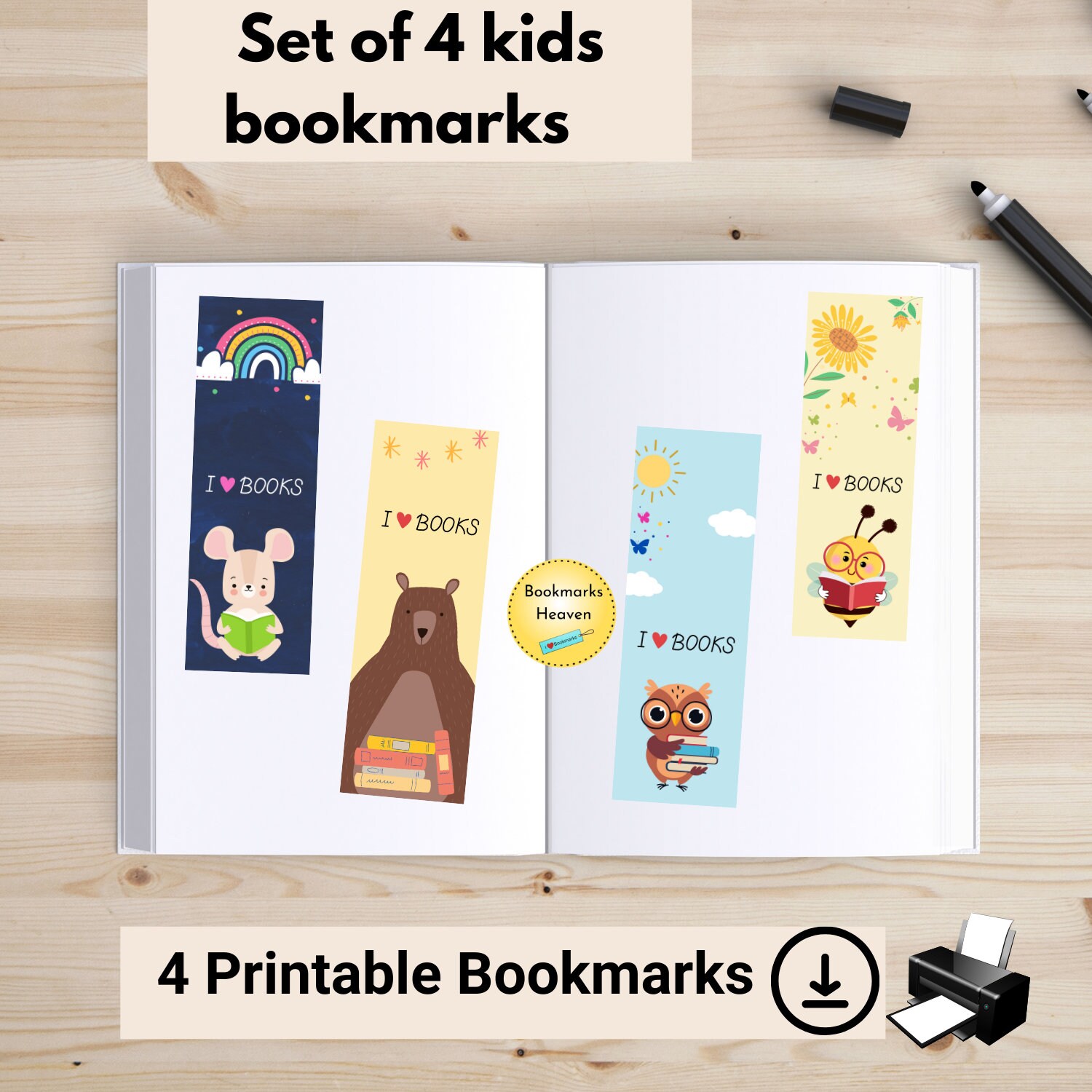 Printable Bookmarks for Kids, Back to School Bookmarks, Children ...
