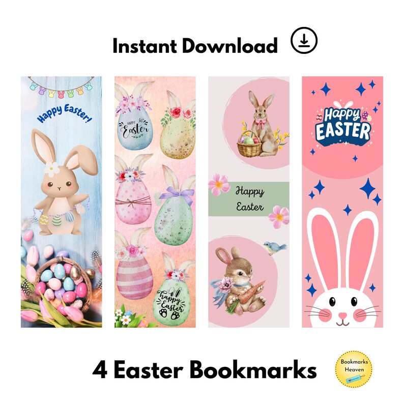 Happy Easter Printable Bookmarks for Kids Easter Bookmarks - Etsy