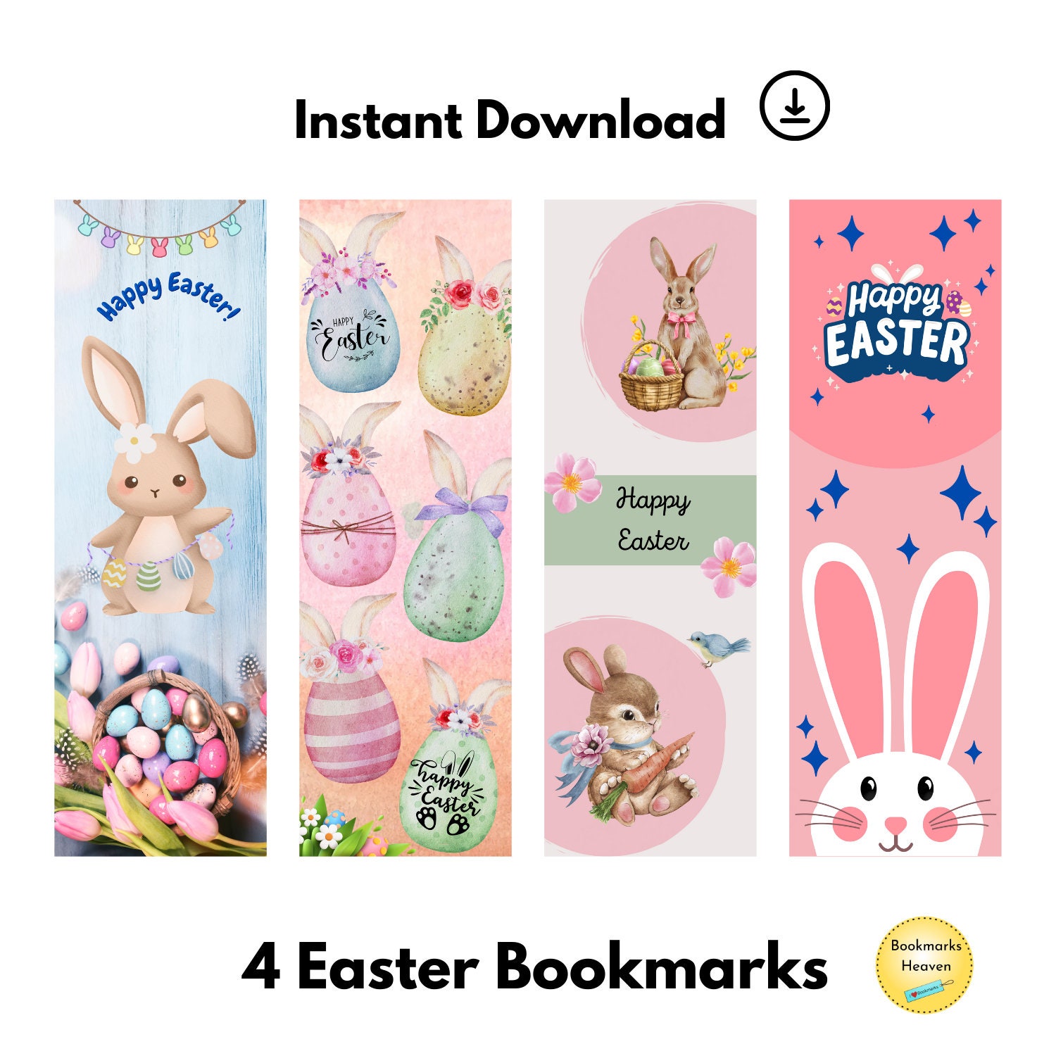 Happy Easter Printable Bookmarks for Kids Easter Bookmarks - Etsy