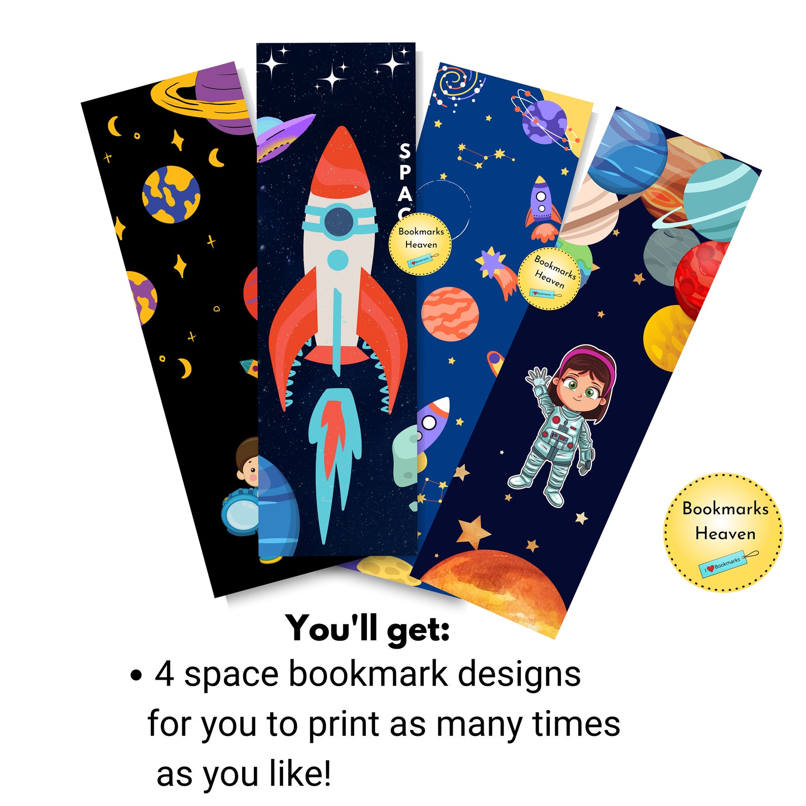 Space Bookmark, Bookmarks for Kids, Bookmarks Template, Space Bookmarks ...