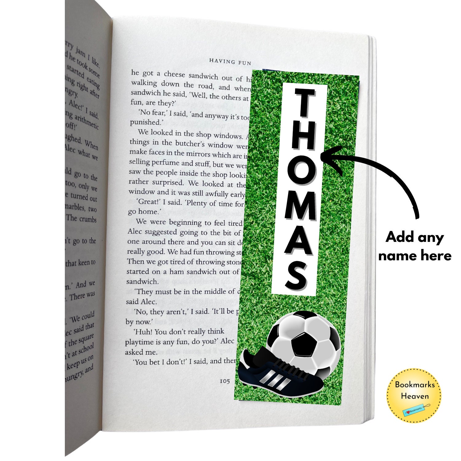 Personalized Soccer Bookmark Printable, Custom Bookmarks Digital ...