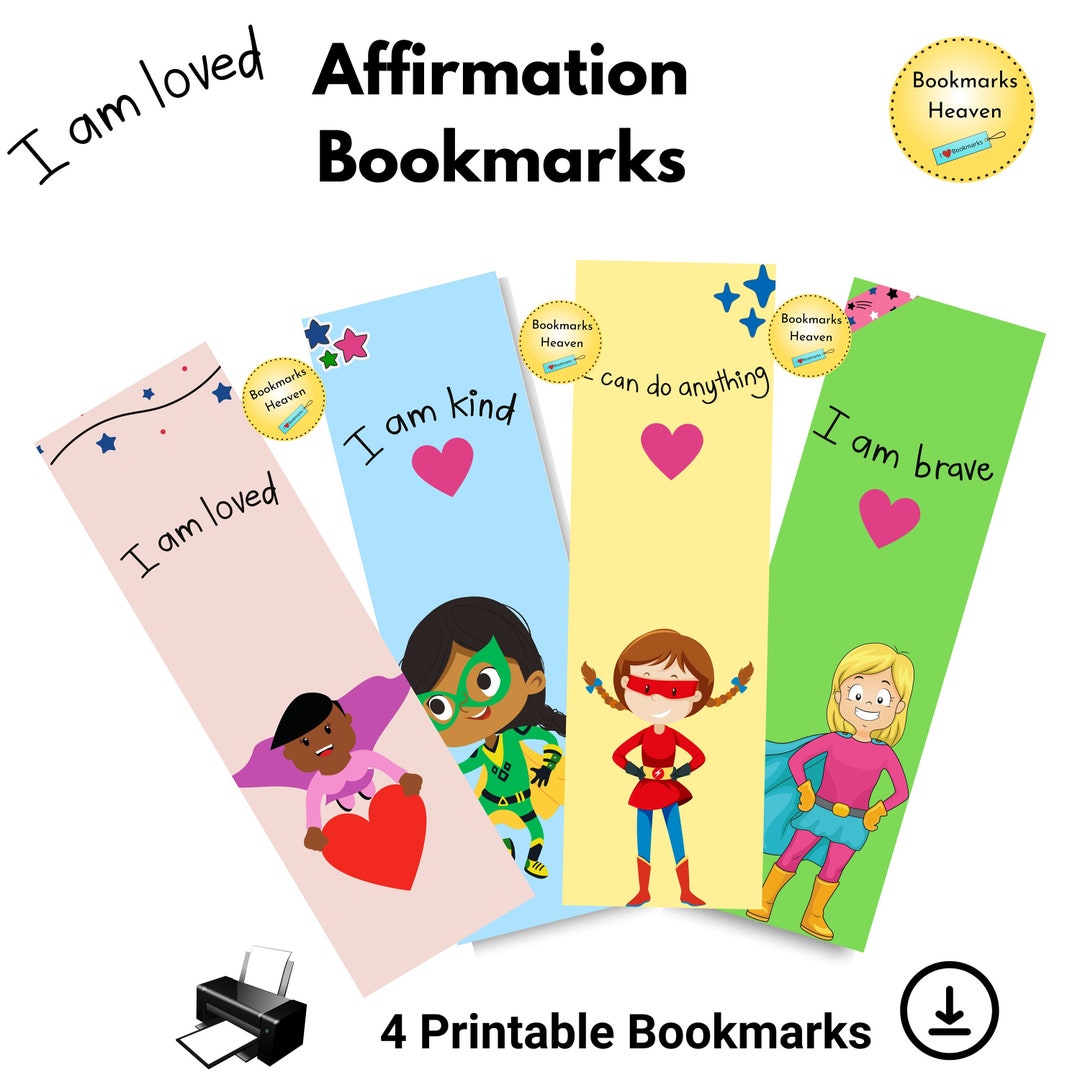 Motivational Bookmarks for Kids, Children's Affirmations Bookmark ...