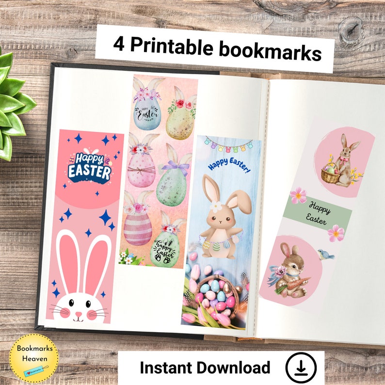 Happy Easter Printable Bookmarks for Kids Easter Bookmarks - Etsy