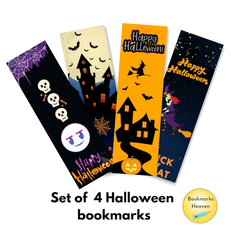 Halloween Bookmark Printable, Creepy Halloween Gift, Spooky Bookmark ...