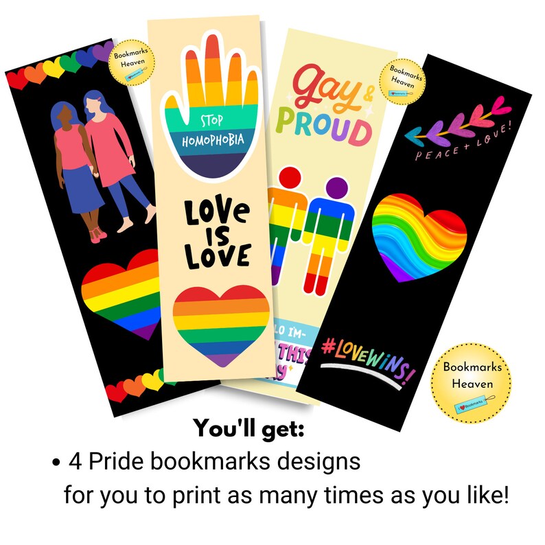 Pride for All Pride Bookmark, Printable Pride Bookmarks, LGBTQ ...