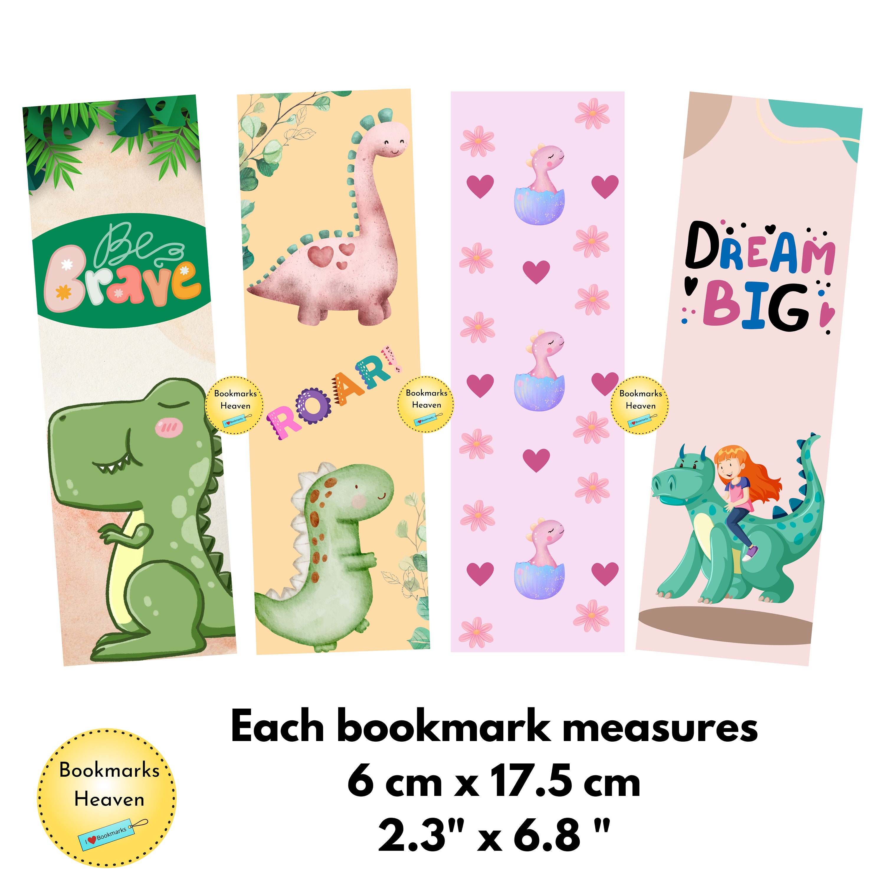 Dinosaur Bookmark Printable, Dinosaur Party Favor for Girls, Pink ...