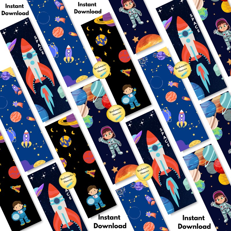 Space Bookmark, Bookmarks for Kids, Bookmarks Template, Space Bookmarks ...
