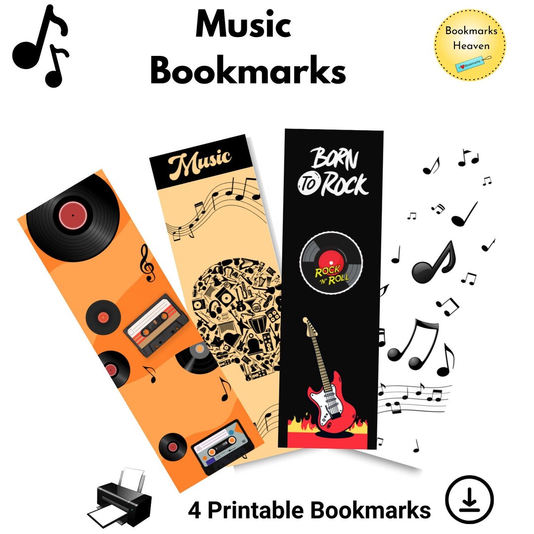Music Lover Bookmark, Music Notes Bookmark, Music Bookmark, Music ...