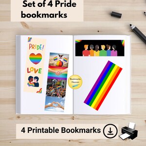 Printable Pride Bookmarks Template, LGBTQ Digital Bookmark Template ...