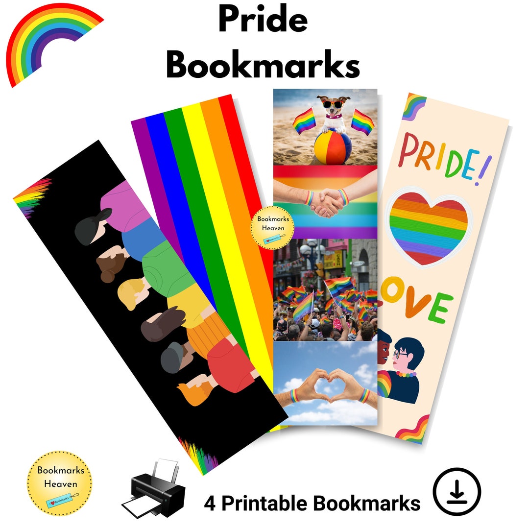 Printable Pride Bookmarks Template, LGBTQ Digital Bookmark Template ...