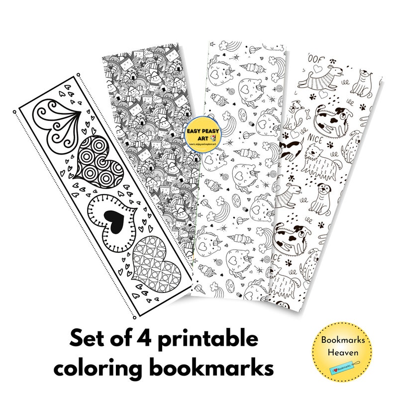 Coloring Bookmarks Printable Coloring Gifts for Kids - Etsy