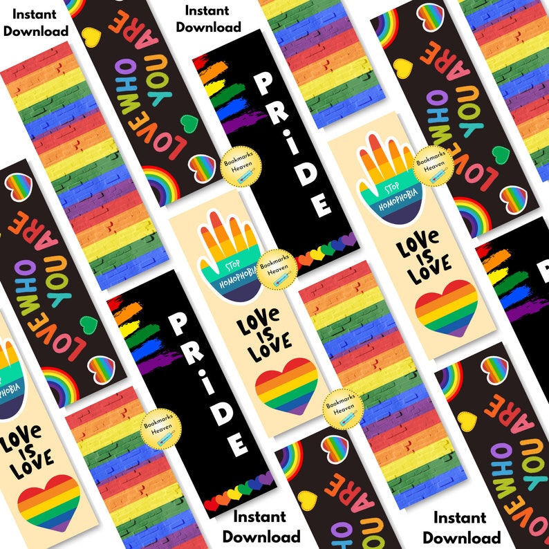 Pride Bookmark Printable LGBTQ Bookmark Digital Bookish - Etsy