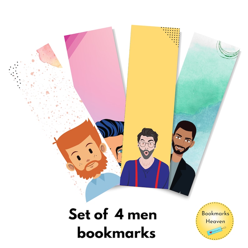 Printable Bookmarks Template, Printable Bookmarks Set of 4, Bookish ...