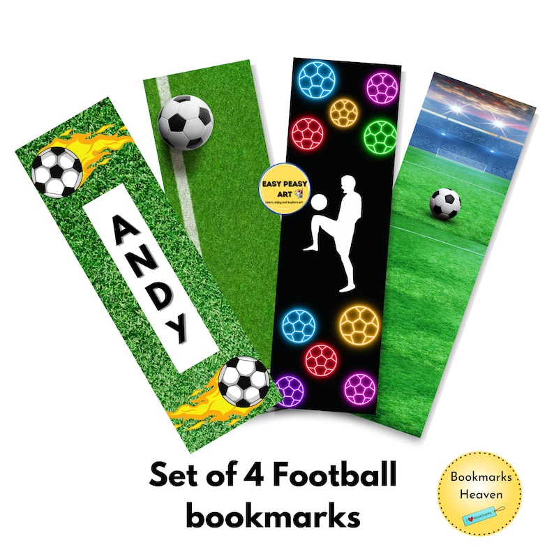 Personalized Football Bookmarks, Custom Soccer Bookmark for Kids ...