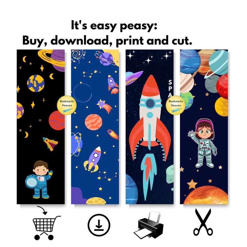 Space Bookmark, Bookmarks for Kids, Bookmarks Template, Space Bookmarks ...