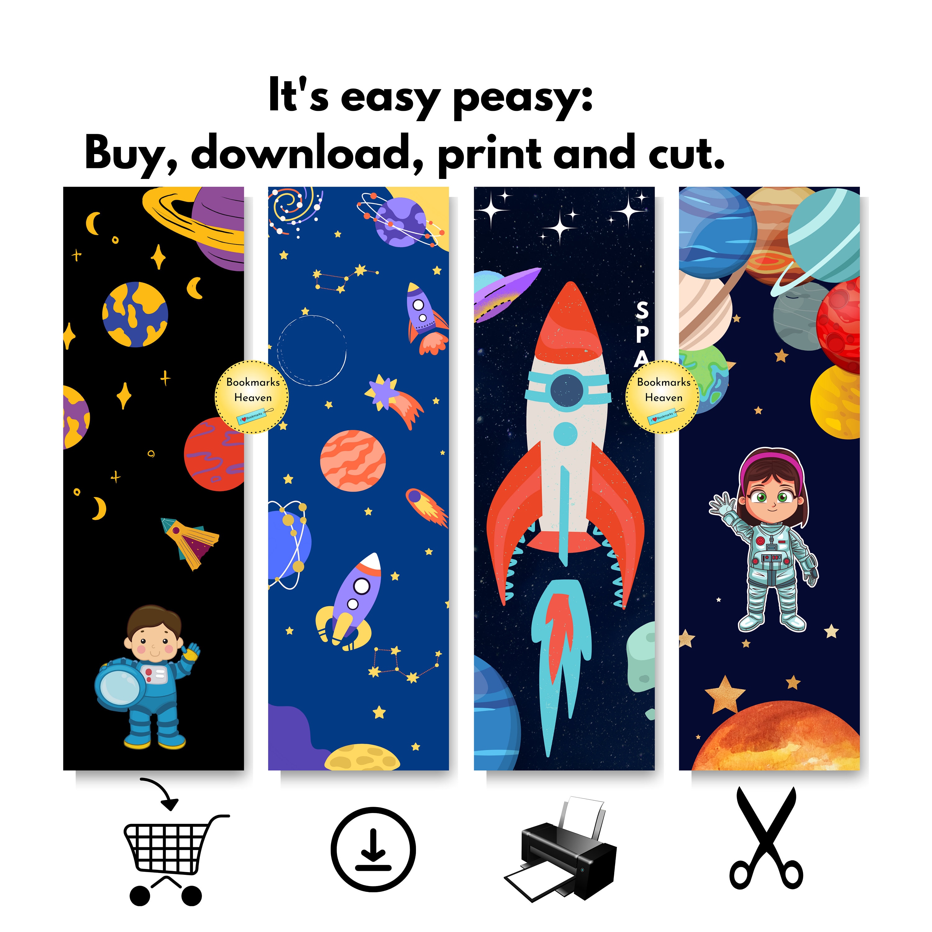 Space Bookmark, Bookmarks for Kids, Bookmarks Template, Space Bookmarks ...