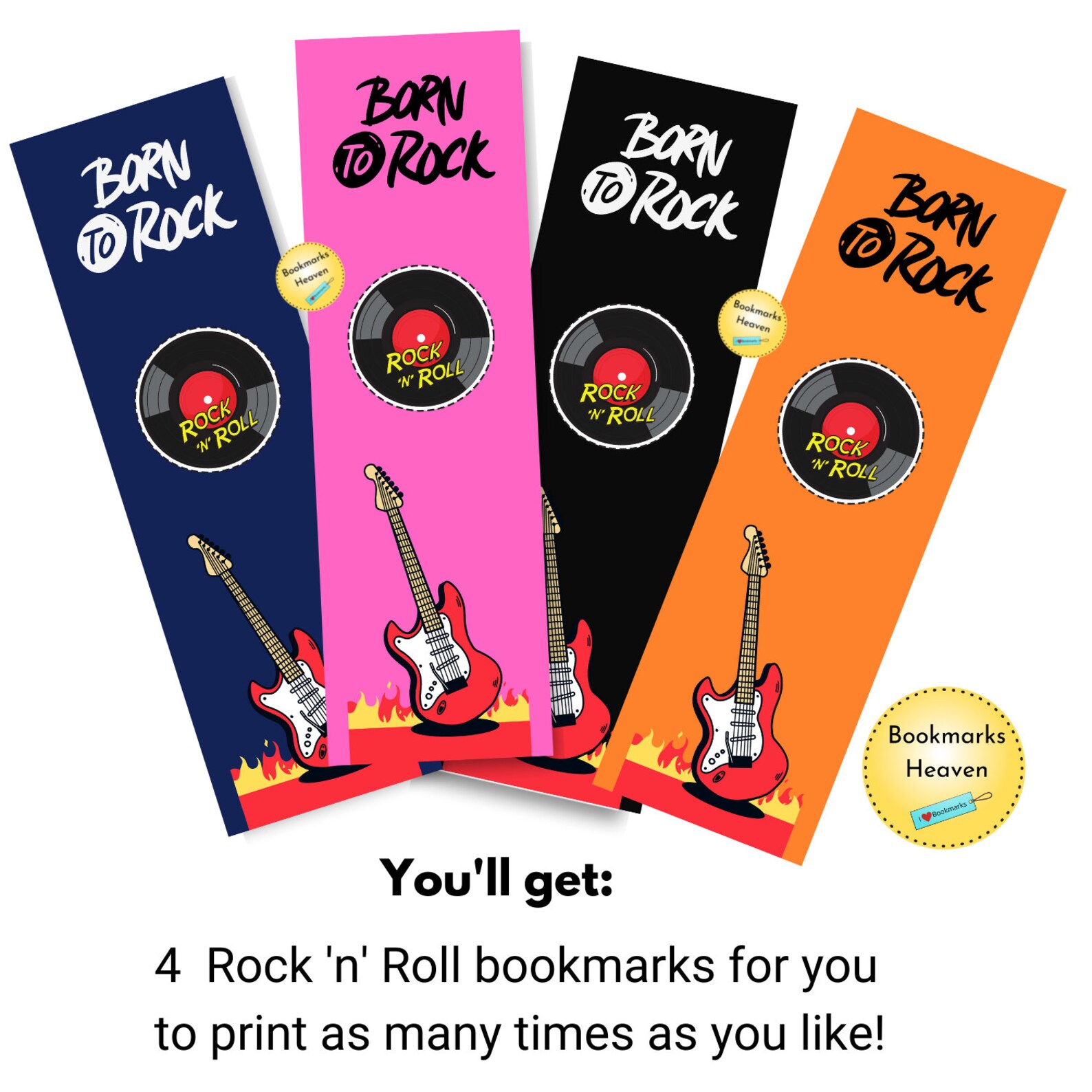 Musical Bookmarks Set of 4 Printable, Book Gifts for Music Lovers ...