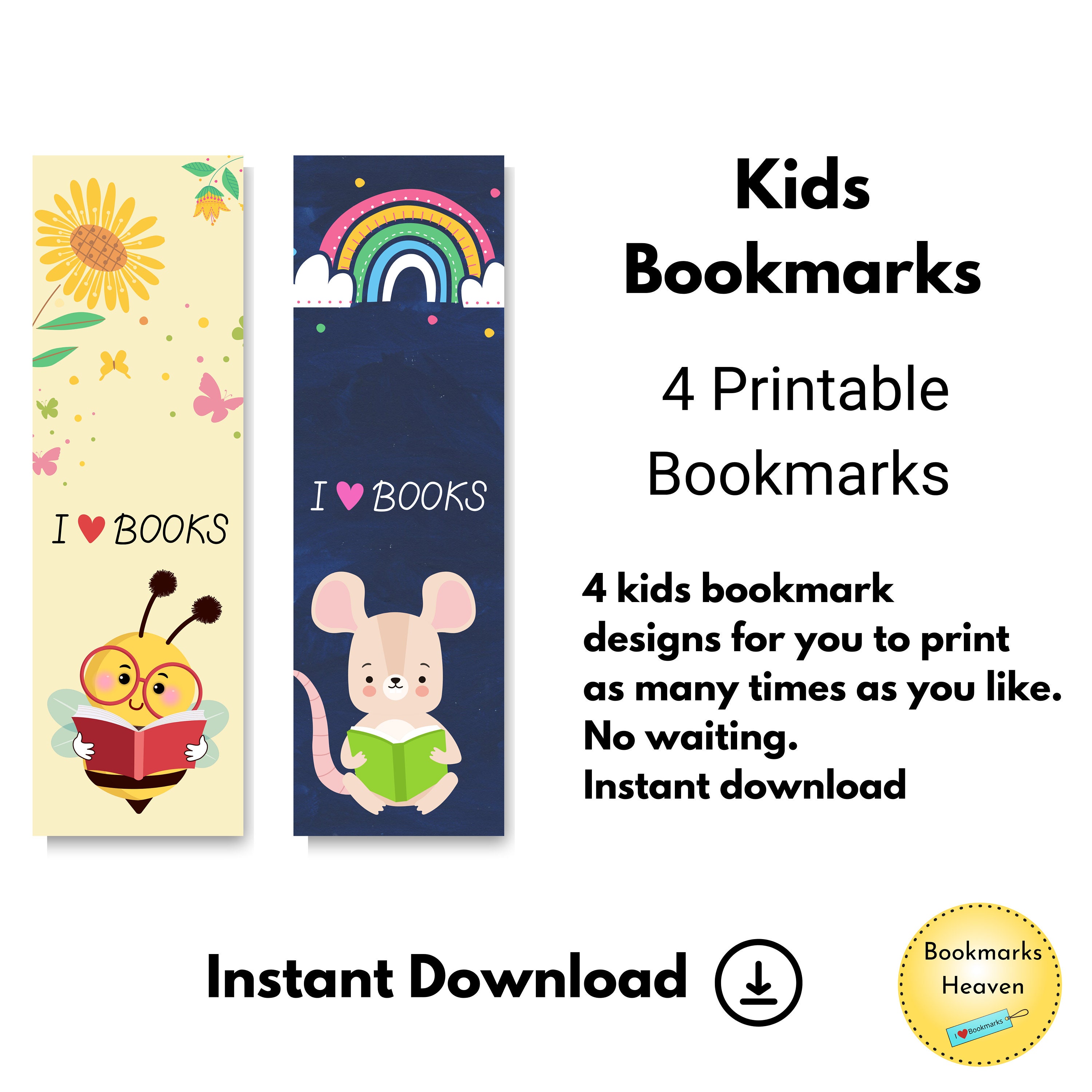 Printable Bookmarks for Kids, Back to School Bookmarks, Children ...