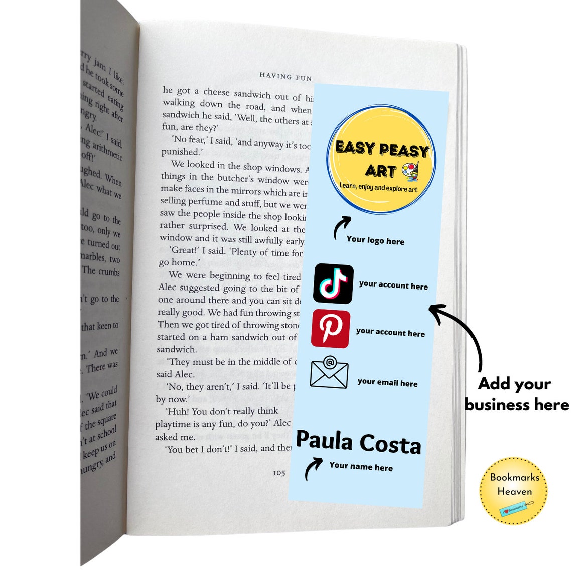 Printable Business Bookmarks Small Business Cards - Etsy