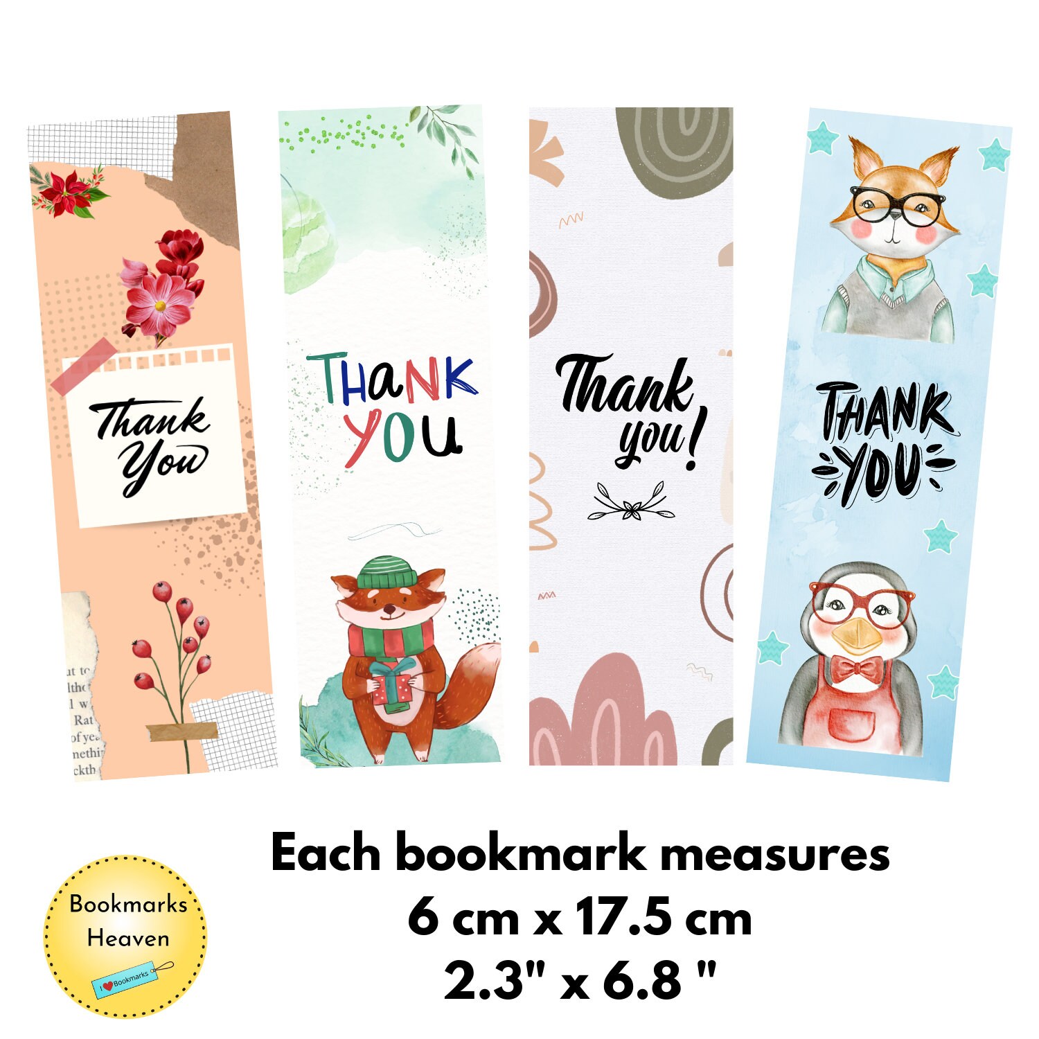 Thank You Bookmark Digital Download, Appreciation Gift Idea, Thank You ...