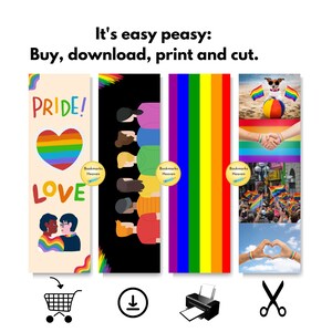 Printable Pride Bookmarks Template, LGBTQ Digital Bookmark Template ...