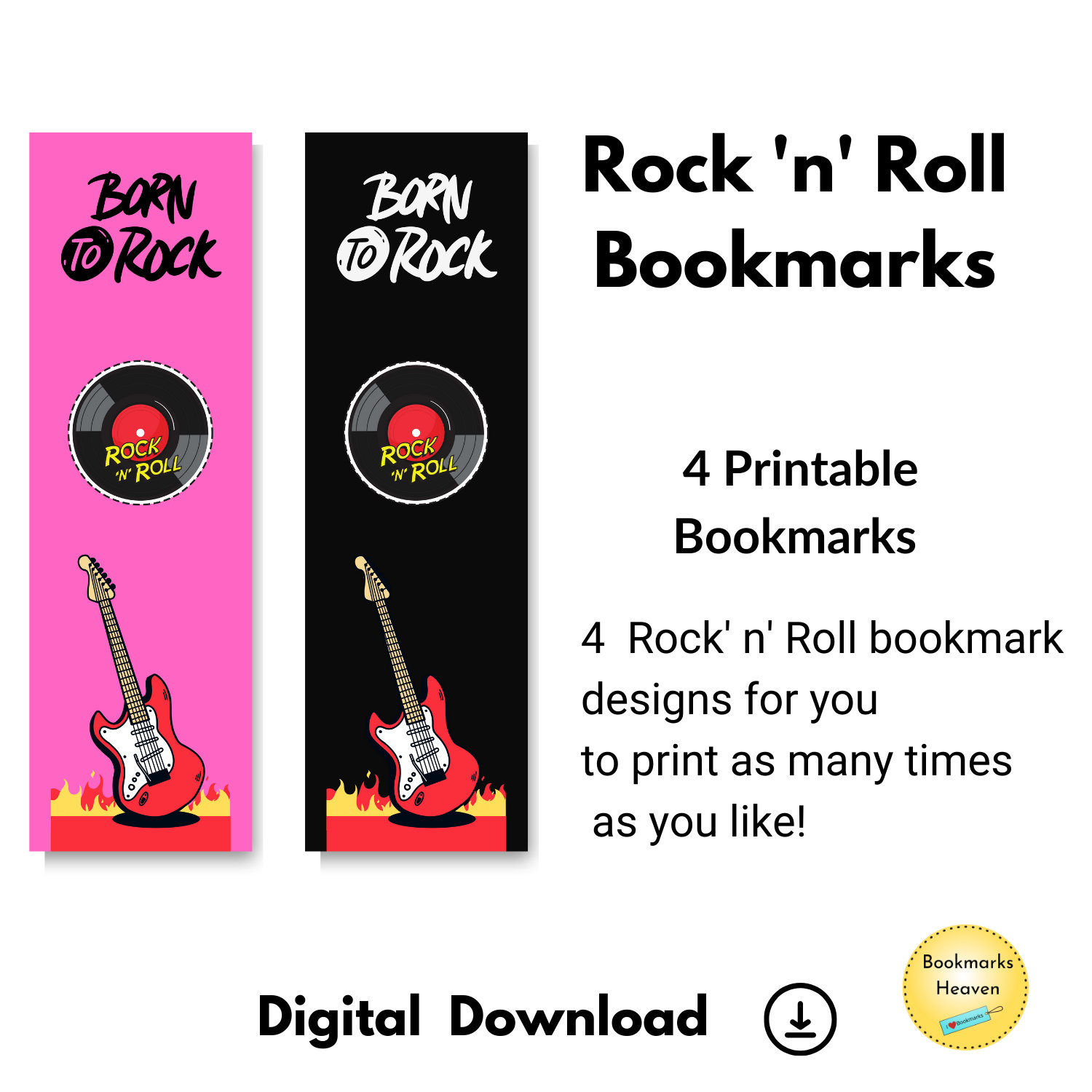 Musical Bookmarks Set of 4 Printable, Book Gifts for Music Lovers ...