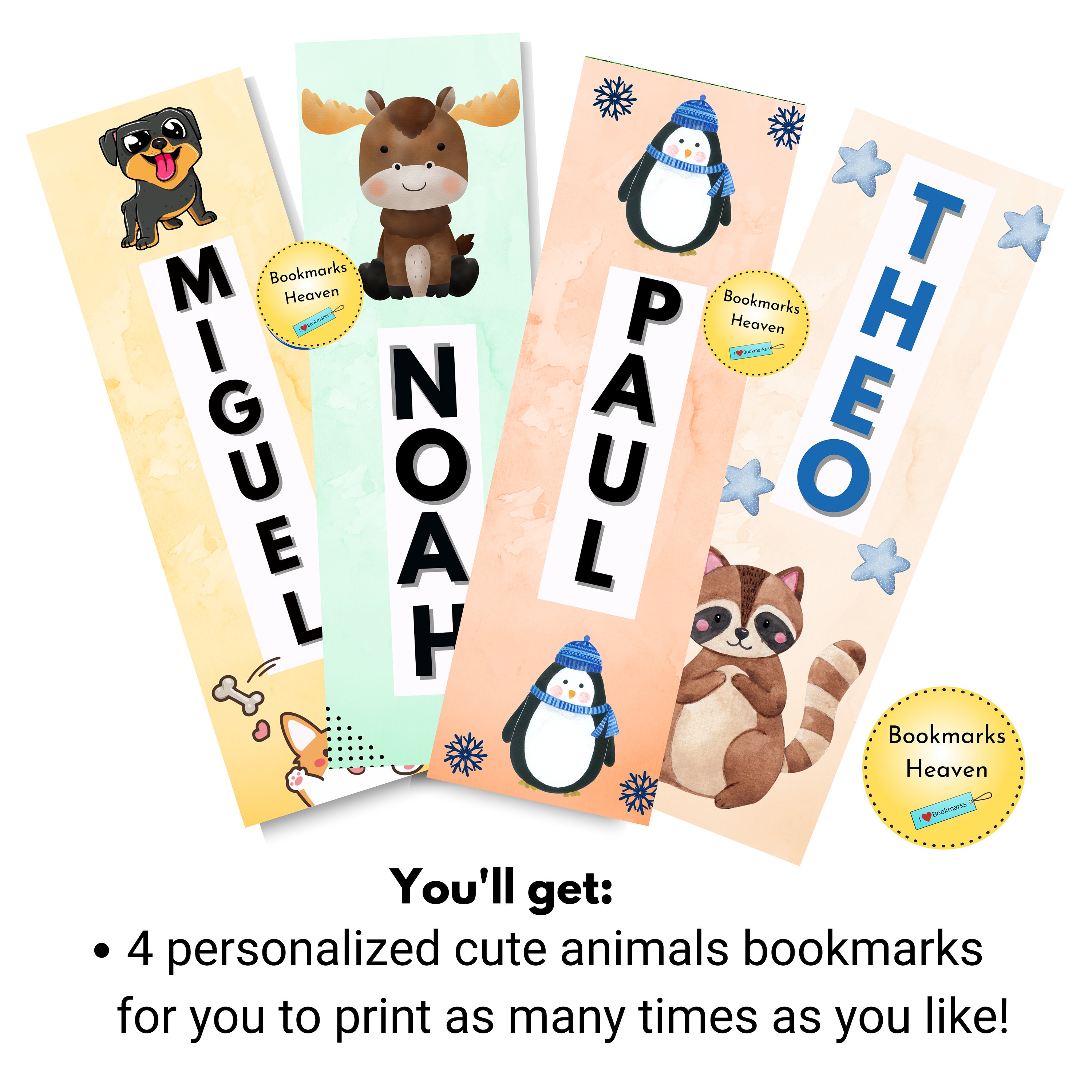 Custom Printable Bookmarks , Printable Bookmarks Template, Kids ...