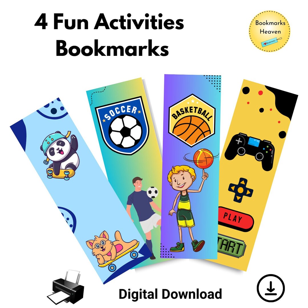 Gamer Bookmark Printable, Bookish Gifts for Kids, Kids Bookmarks ...