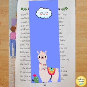 Llama Bookmarks Printable Cute Bookmarks for Women Llama - Etsy