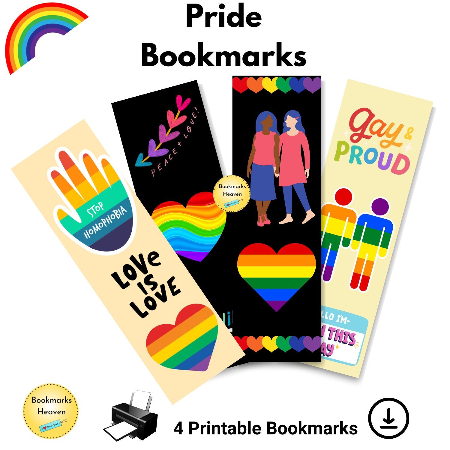 Pride for All Pride Bookmark, Printable Pride Bookmarks, LGBTQ ...
