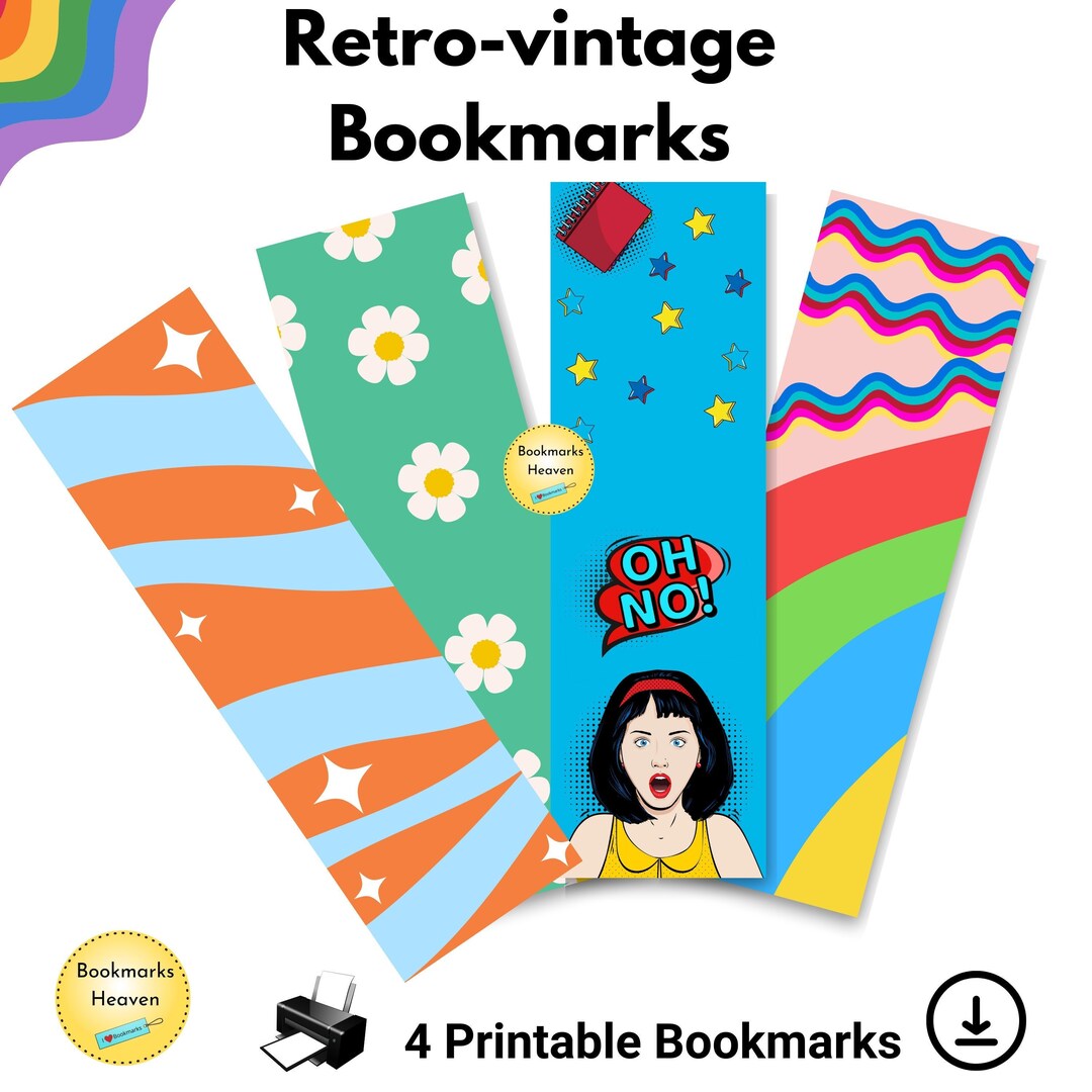 Retro Bookmark Printable, Bookmarks for Women, Best Gifts for Book ...
