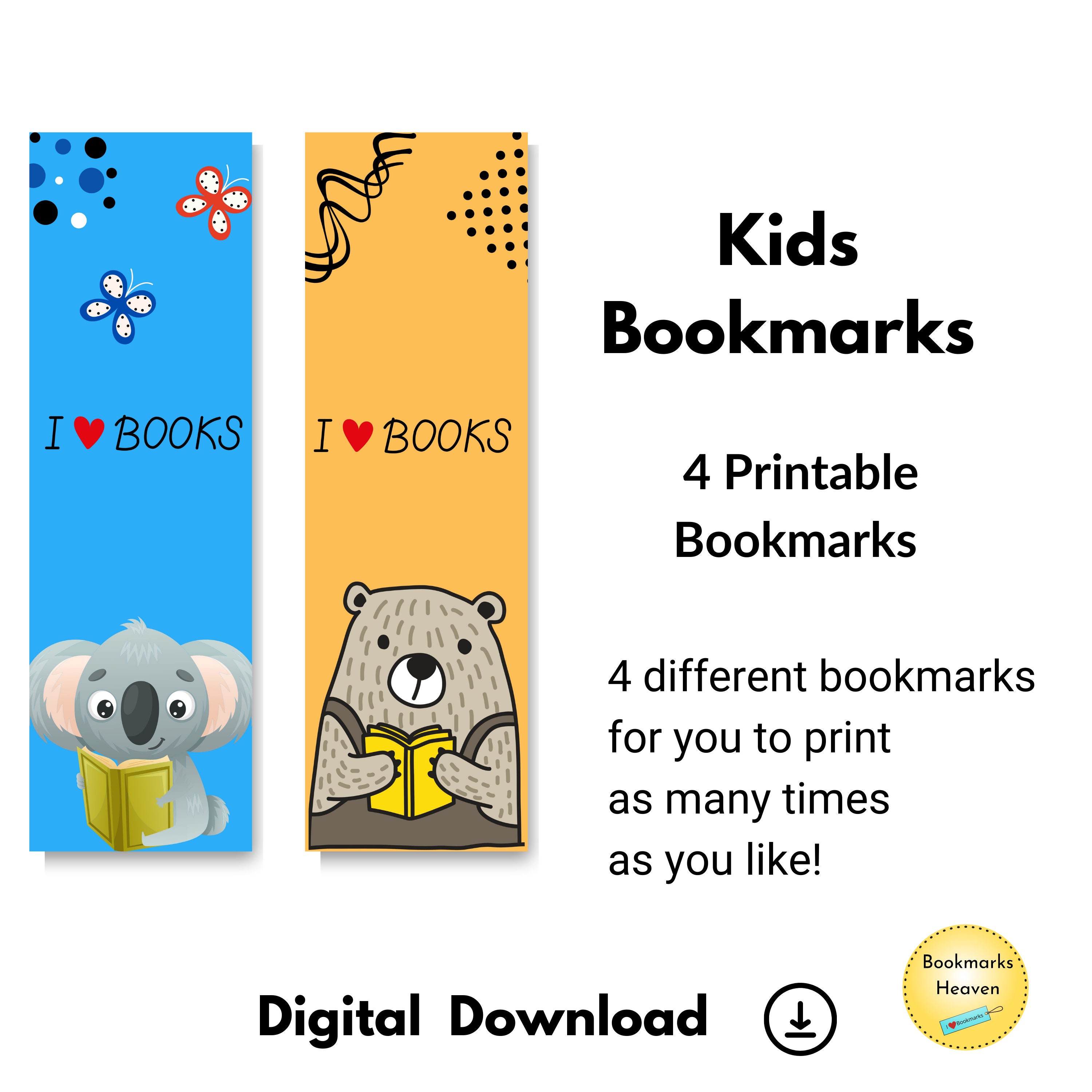Back to School Bookmarks,book Gifts for Kids, Kids Bookmarks Digital ...