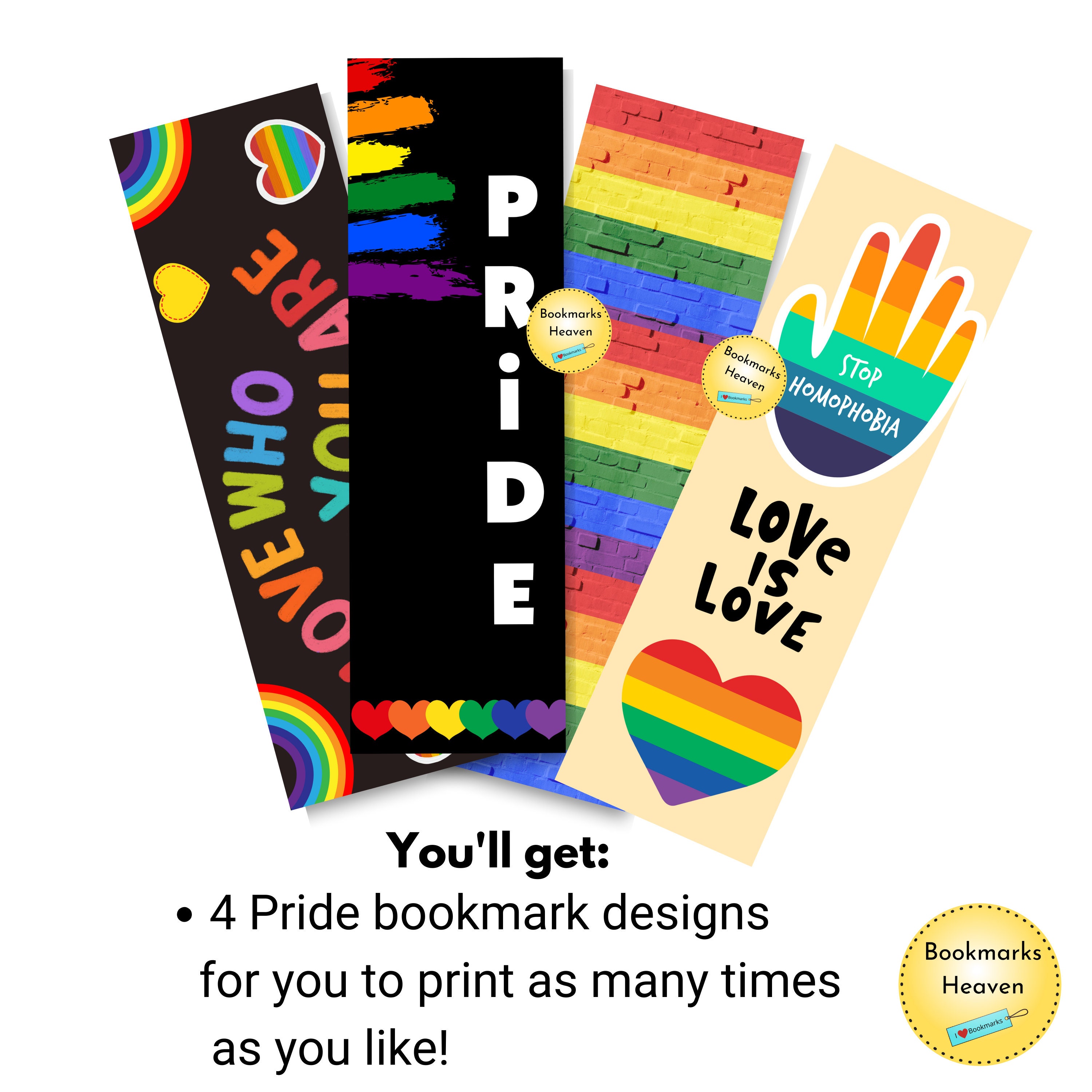 Pride Bookmark Printable LGBTQ Bookmark Digital Bookish - Etsy