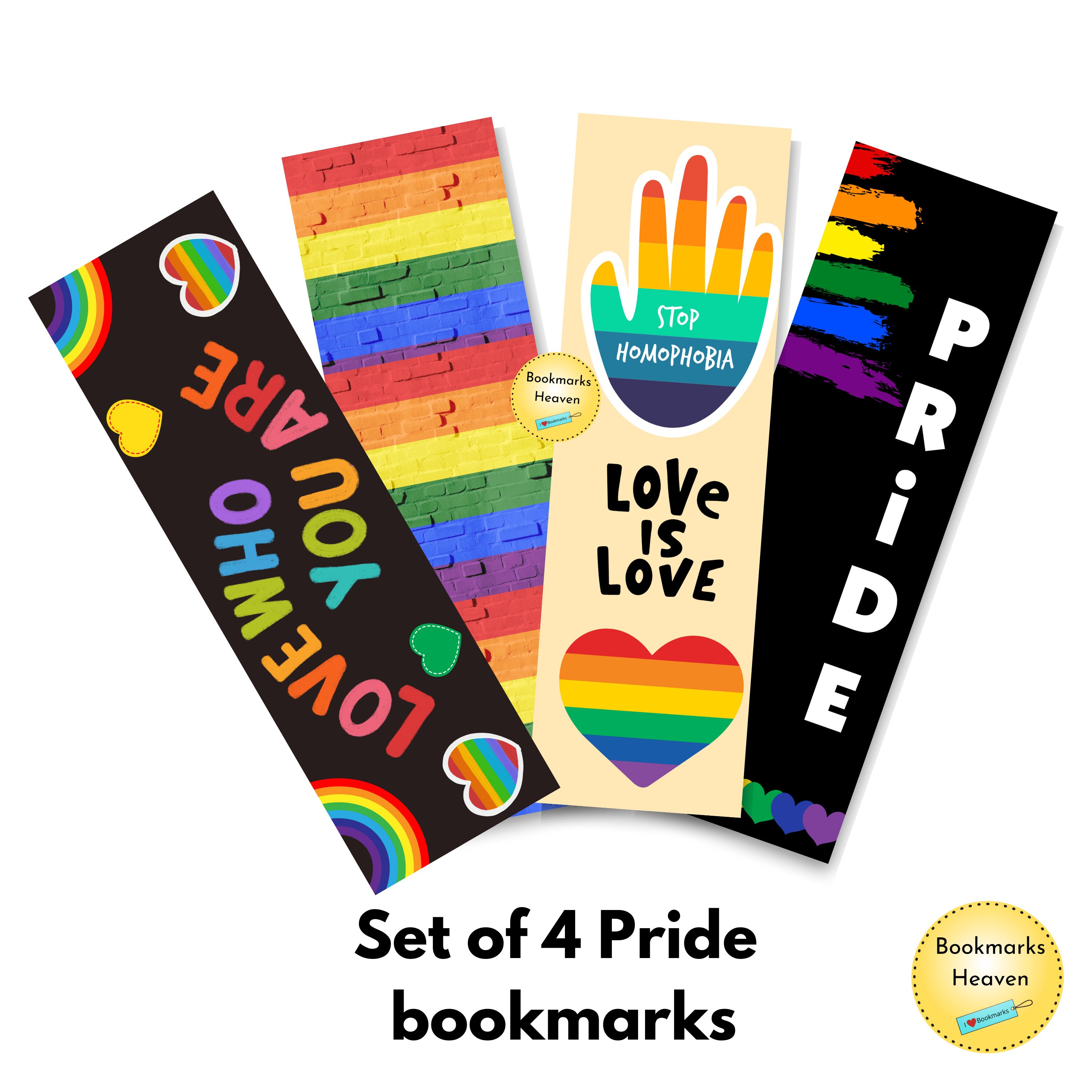 Pride Bookmark Printable, LGBTQ Bookmark Digital, Bookish Bookmarks ...