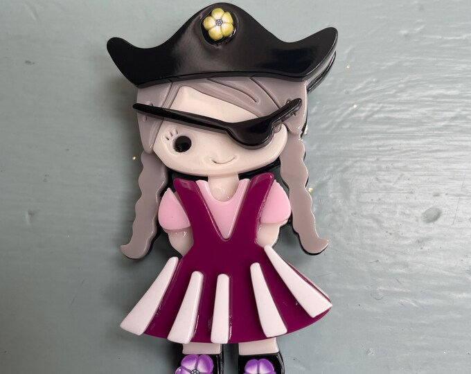 Acrylic Grey Hair Pirate Brooch - Etsy